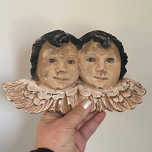 Vintage Hand Carved Cherub Face - Etsy