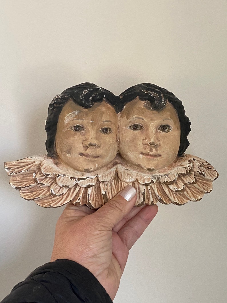 Vintage Hand Carved Cherub Face - Etsy