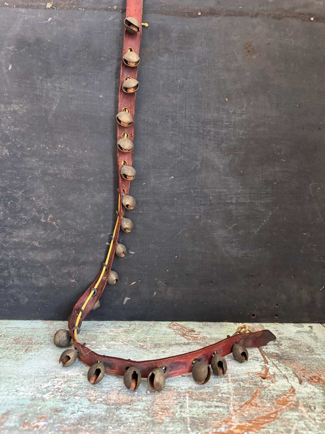 Vintage Leather Strap Belt Sleigh Bells - Etsy