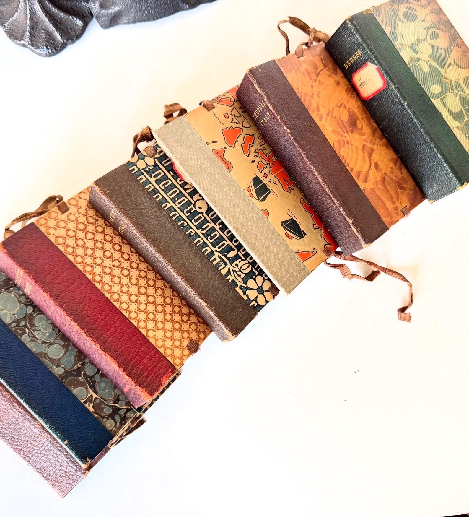 Vintage Antique Small Hard Paper and Leather Binders. - Etsy