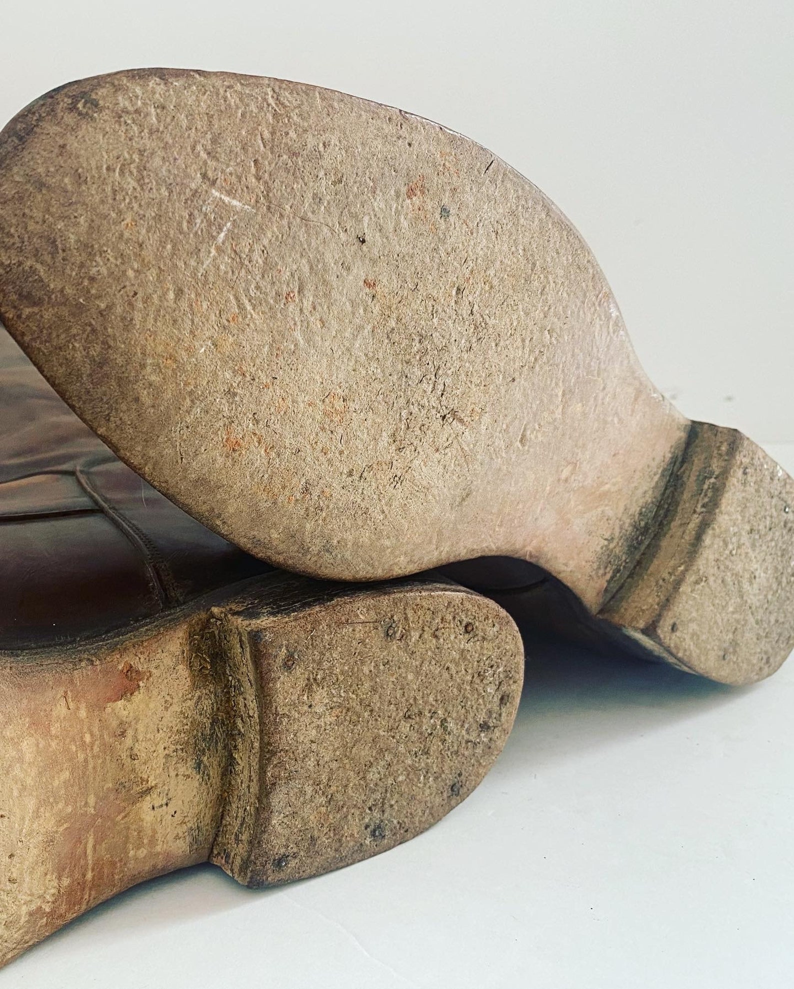 Antique Pair of Leather Boots With the Original Lasts or Boot Form ...