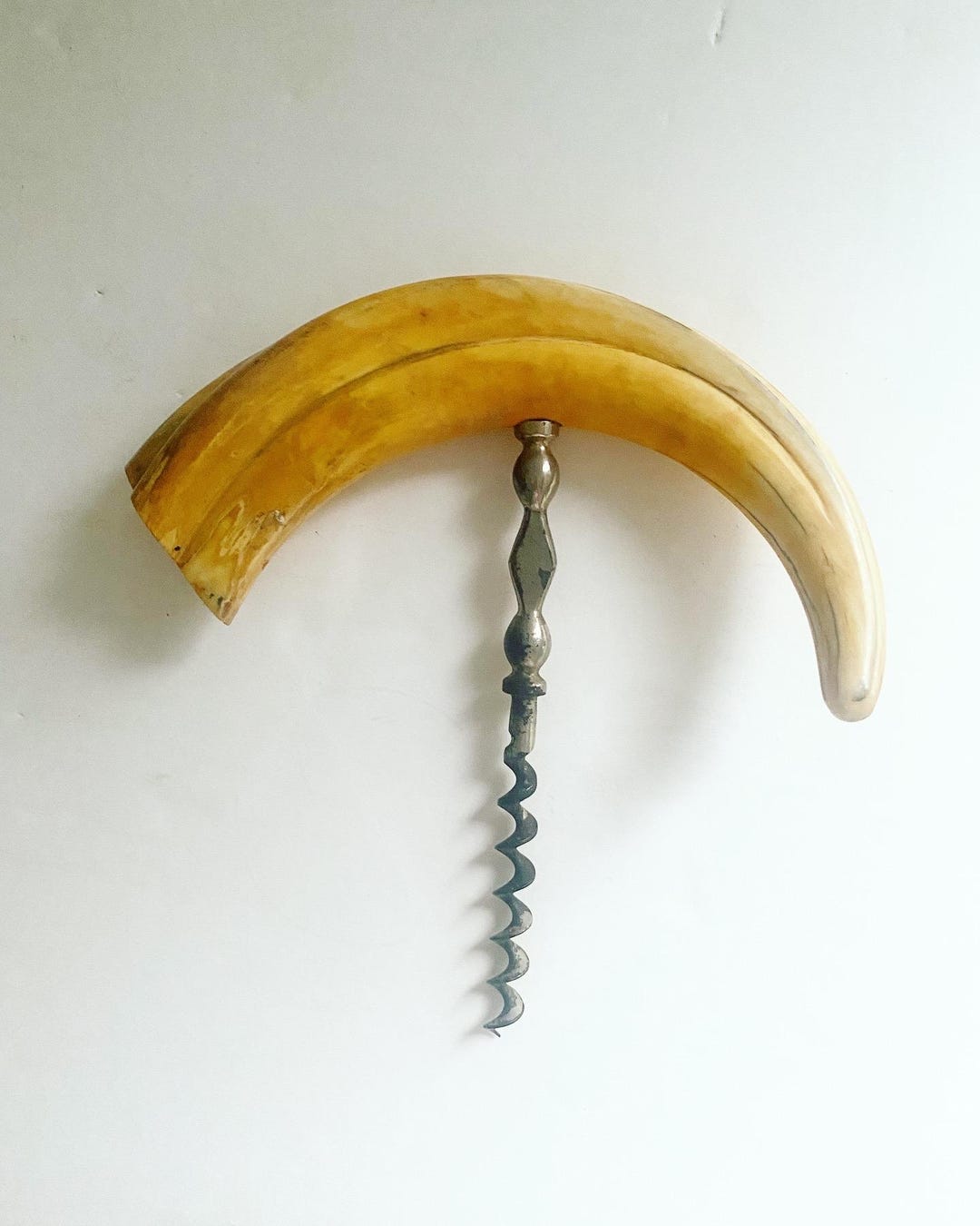 Vintage Cork Screw, Animal Horn Handle, Primitive, Barware, Kitchen ...