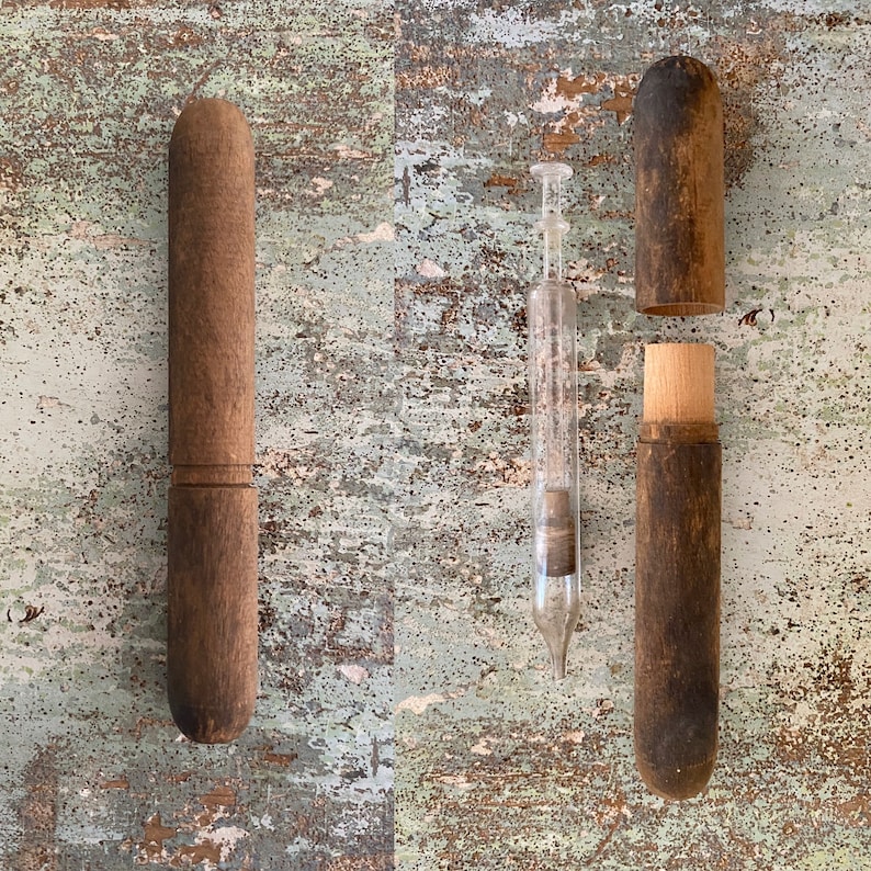Victorian Syringe Box Wooden Container With Glass Syringe - Etsy