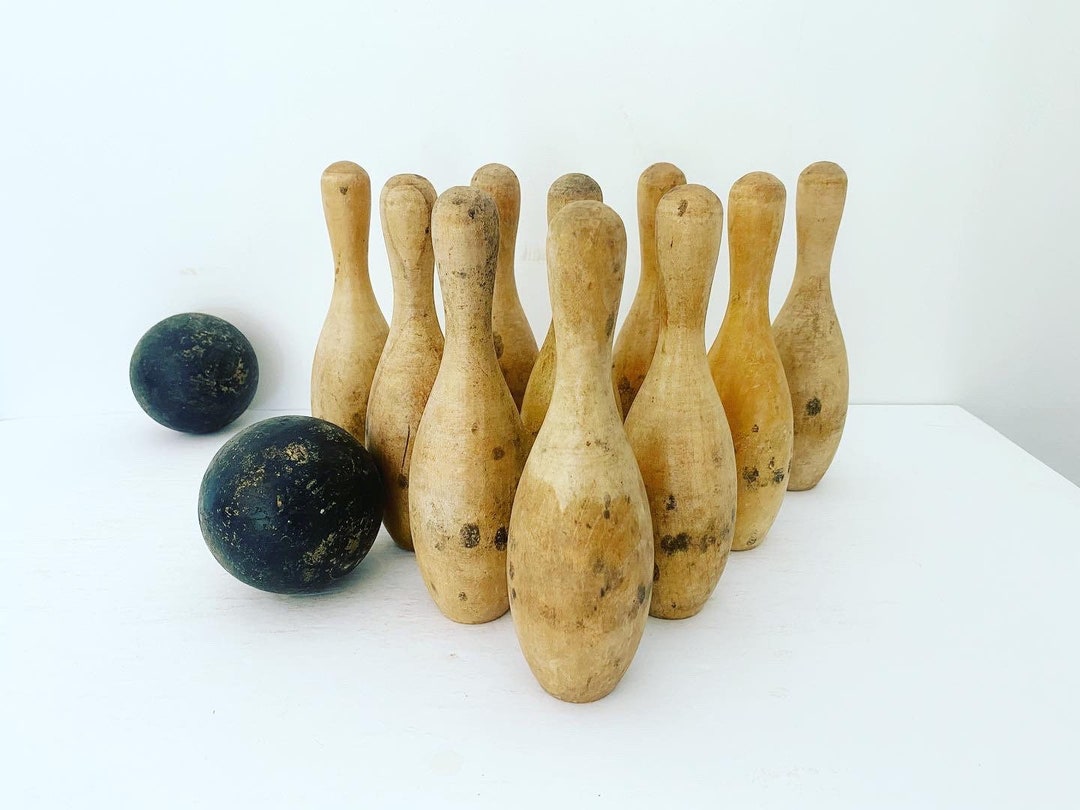 Vintage Table Bowling Set - Etsy