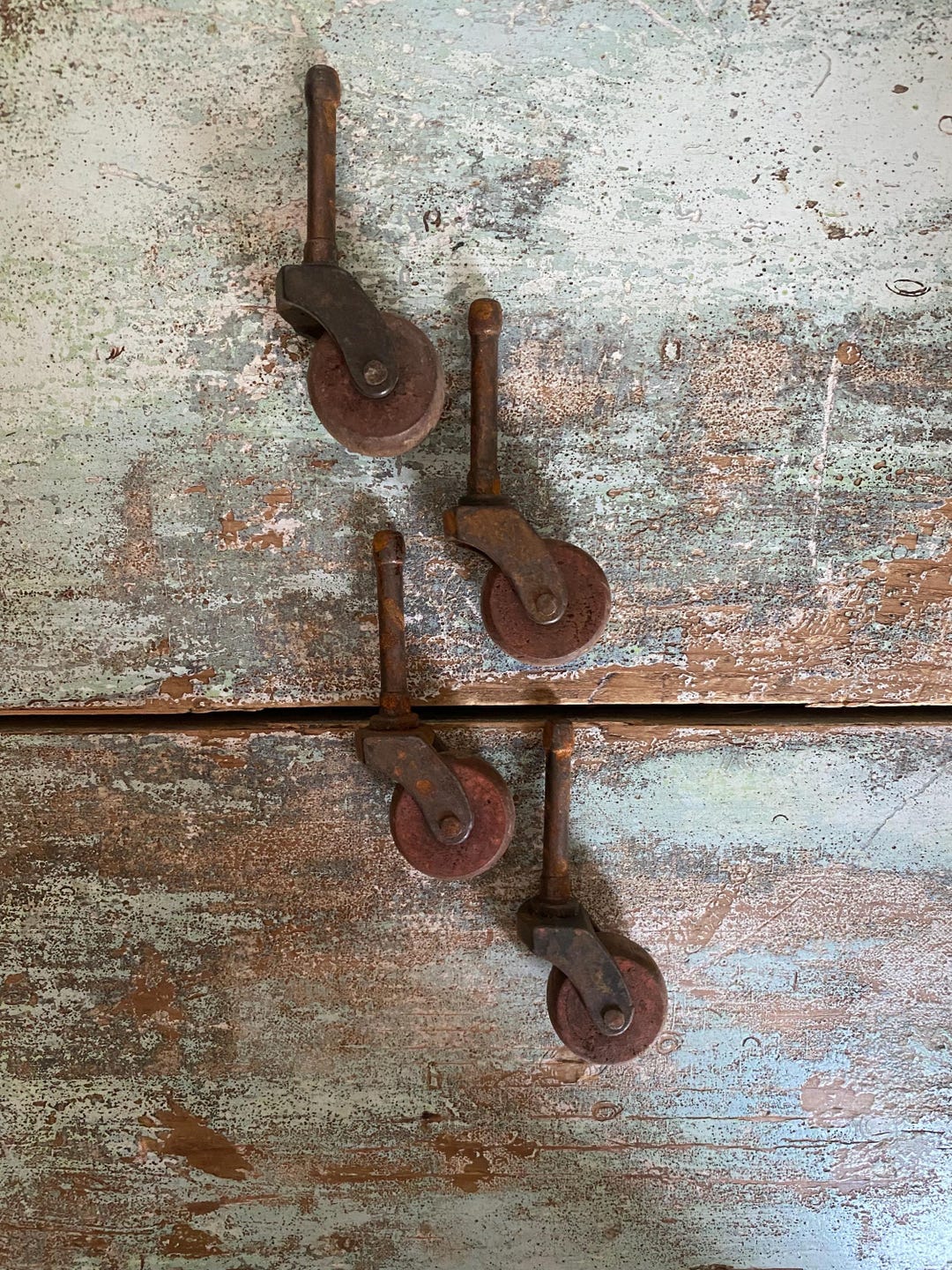 Vintage Casters Set of 4 Wooden Casters - Etsy