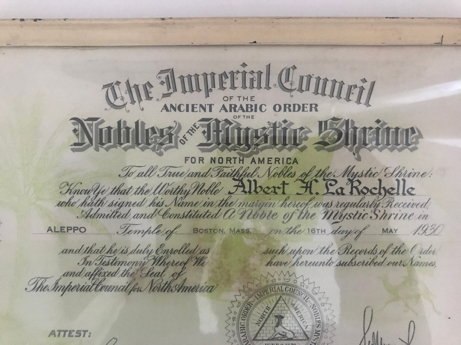 Vintage Certificate of Nobles of the Mystic Shrine With the - Etsy
