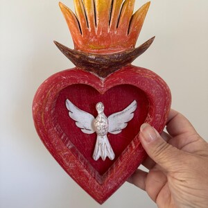 Hand Carved and Painted Sacrated Heart of Jesus / Catholic / Religious ...