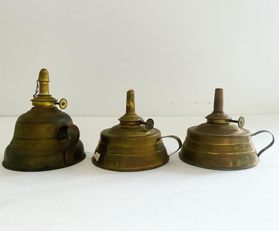 Antique Tin Hand Held Open Flame Oil Kerosene Lamp - Etsy