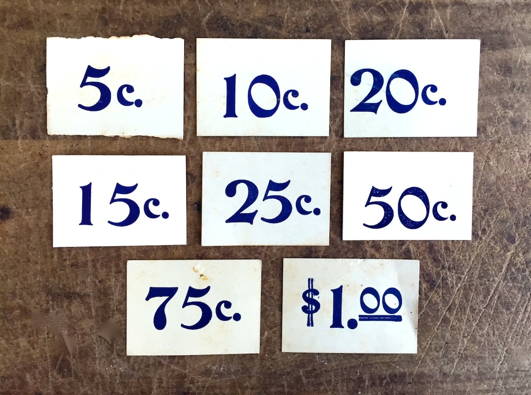 Vintage Price Labels - Etsy