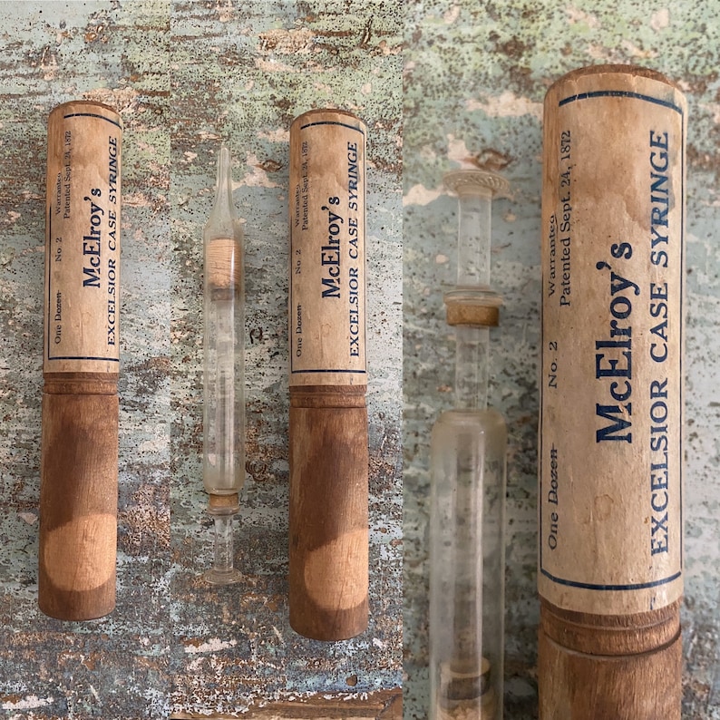 Victorian Syringe Box Wooden Container With Glass Syringe - Etsy