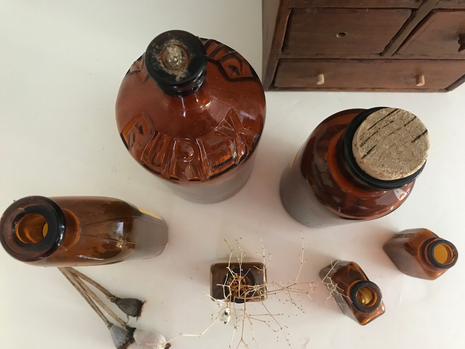 Vintage Medical Bottles With Labels / Spice Cabinet | Etsy