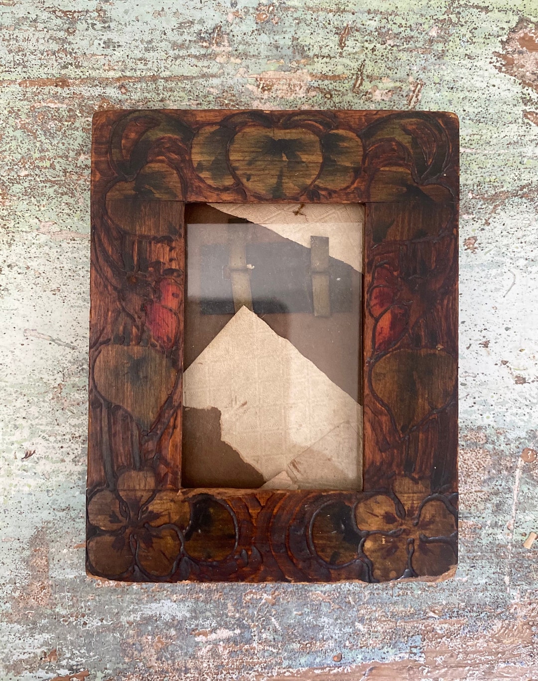 Vintage Picture Frame / Folk Art / Hand Carved - Etsy