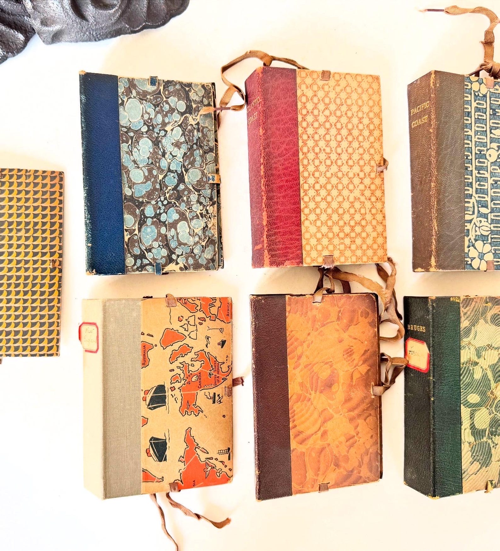 Vintage Antique Small Hard Paper and Leather Binders. - Etsy