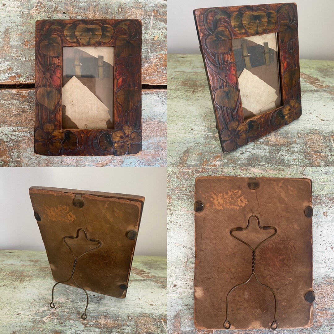 Vintage Picture Frame / Folk Art / Hand Carved - Etsy