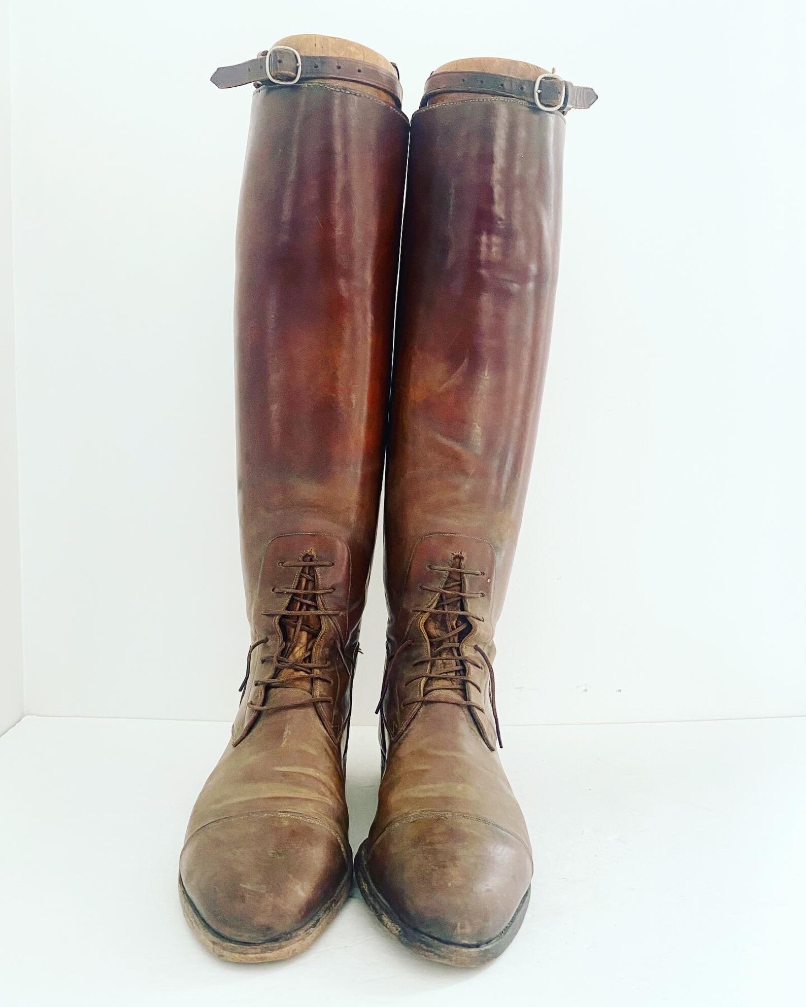 Antique Pair of Leather Boots With the Original Lasts or Boot Form ...