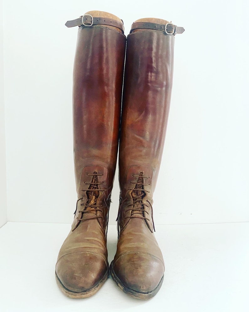 Antique Pair of Leather Boots With the Original Lasts or Boot Form ...