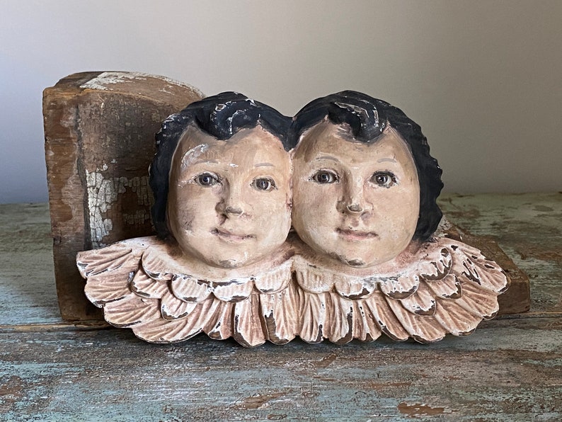 Vintage Hand Carved Cherub Face - Etsy