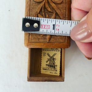 Vintage Wooden Hand Carved Stamp Box - Etsy