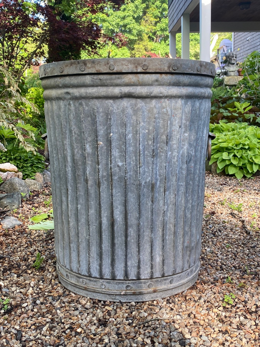 Vintage Galvanized Barrel / Basket / Tub - Etsy