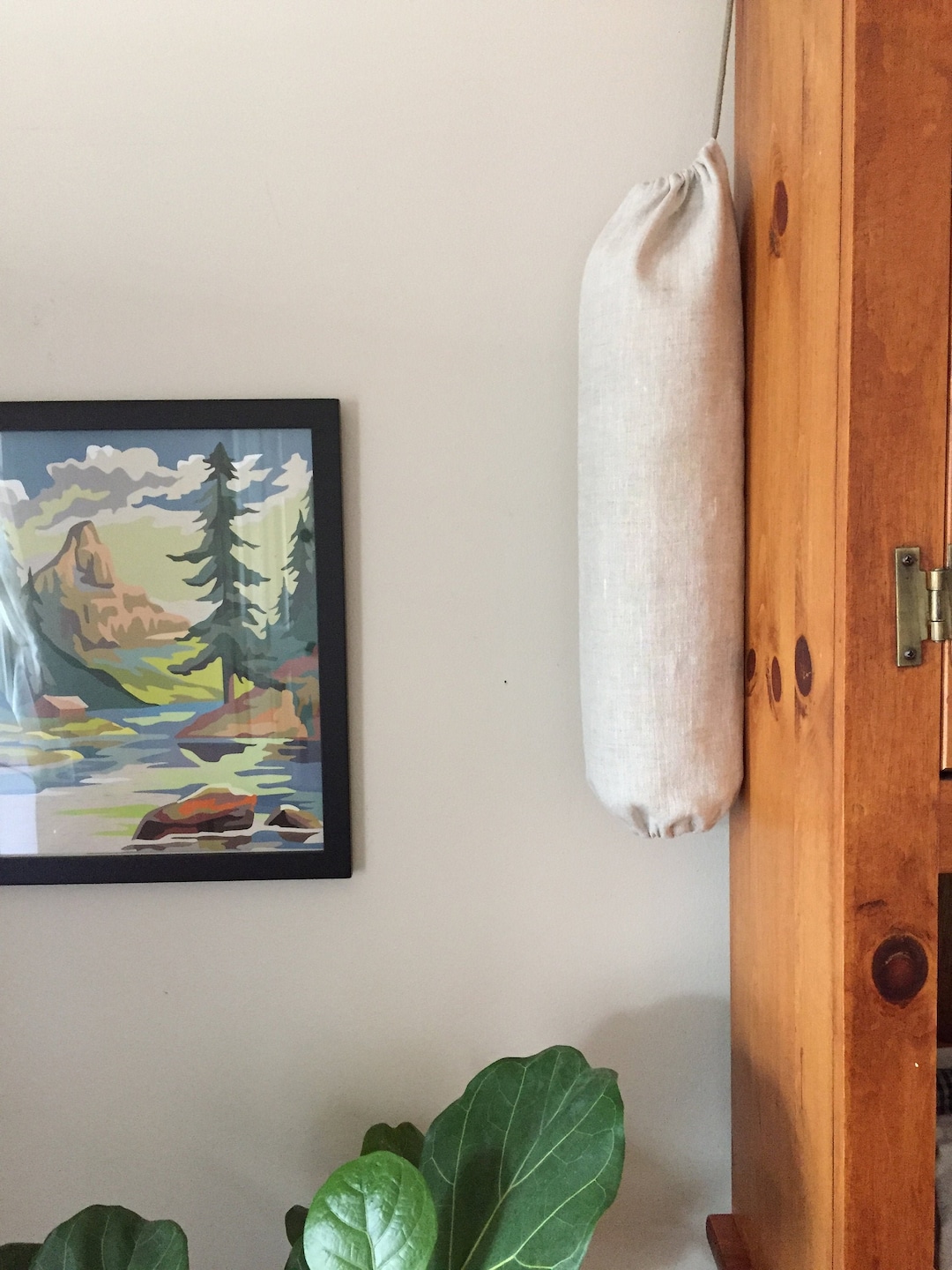 Linen Grocery Bag Holder / Plastic Bag Holder / Natural Linen - Etsy