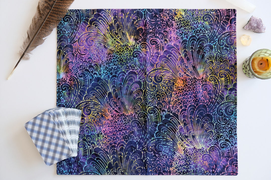 Tarot Reading Mat / Altar Mat / Ritual Mat / Batik Fabric / Purple Pink ...
