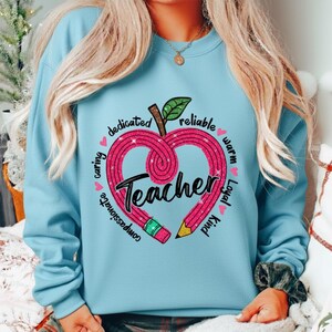 Teacher Heart Pencil Valentine PNG Cute Teacher Valentine Sublimation ...