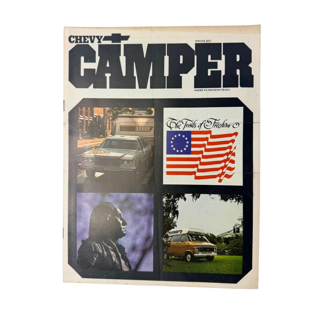 Chevy Camper Winter 1975 Magazine Featuring RV Trailers Chevy Bonanza ...