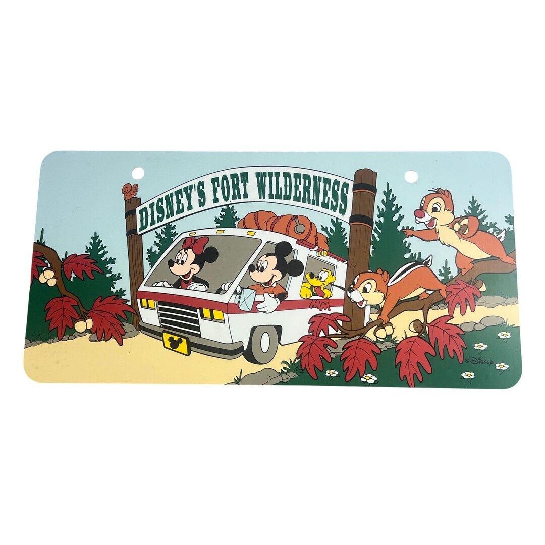 Vintage Disneys Fort Wilderness Camper License Plate With Mickey ...