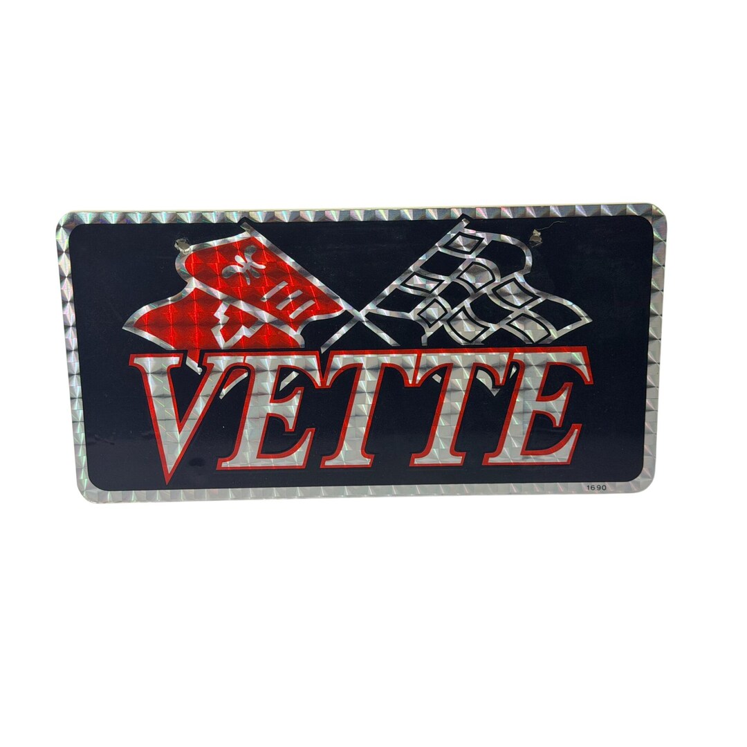 Vintage 1970s-80s Corvette Iridescent Prismatic Prism Front Car License ...