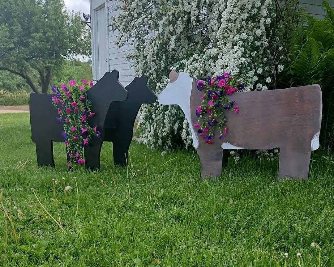 Beef Cow Flower Pot Holder & Planter, Garden Decor Farm Themed - Etsy