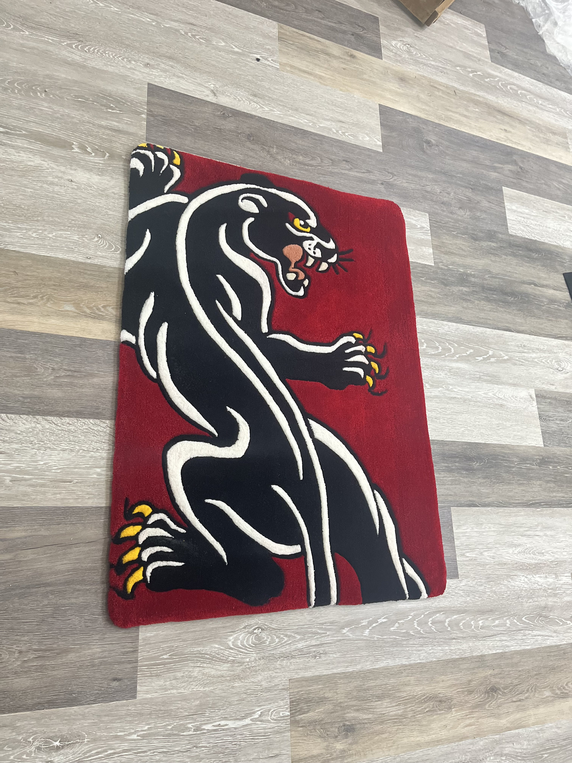 Timeless Panther Tattoo Design Handmade Tufted Rug: Embrace Vintage ...
