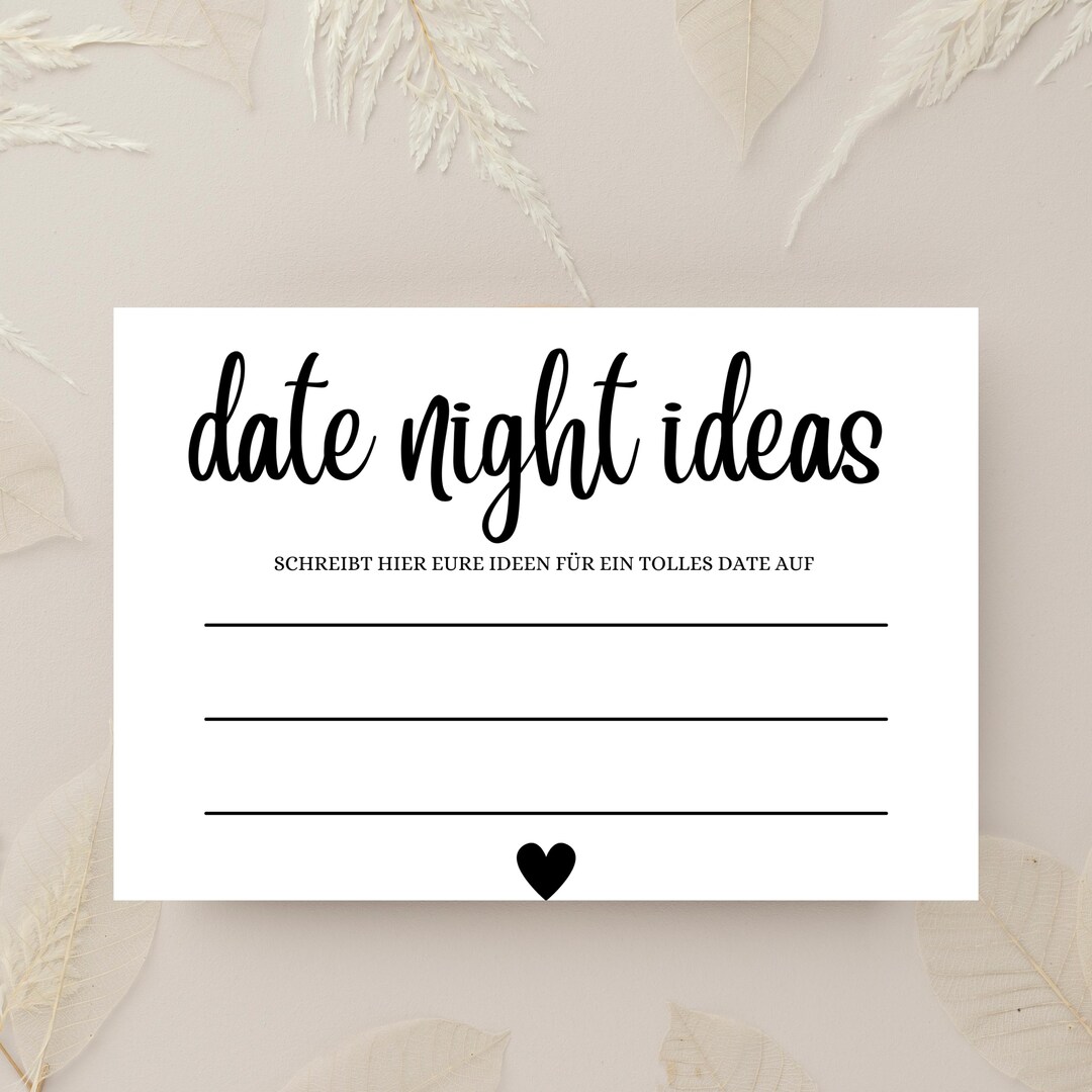 Date Night Wedding Ideas – Guest Fill-out – Wedding Card for Bride and ...