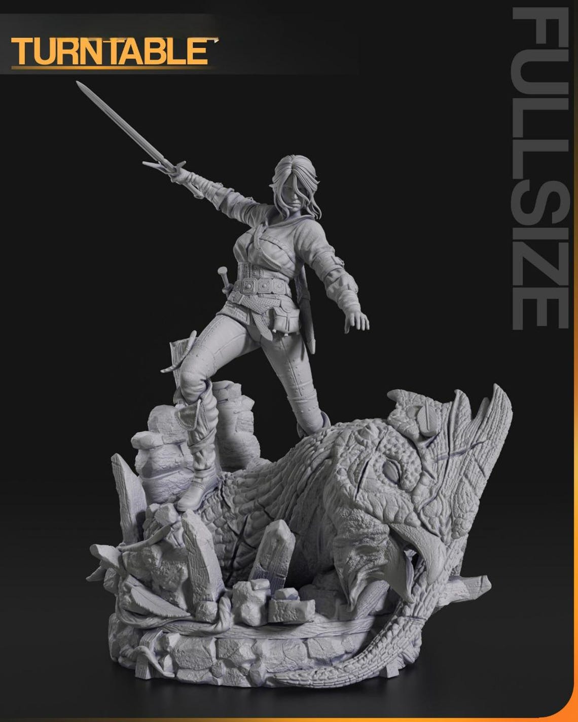 Ciri STL | White Hair Warrior Princess 3D Printable Figure | the ...