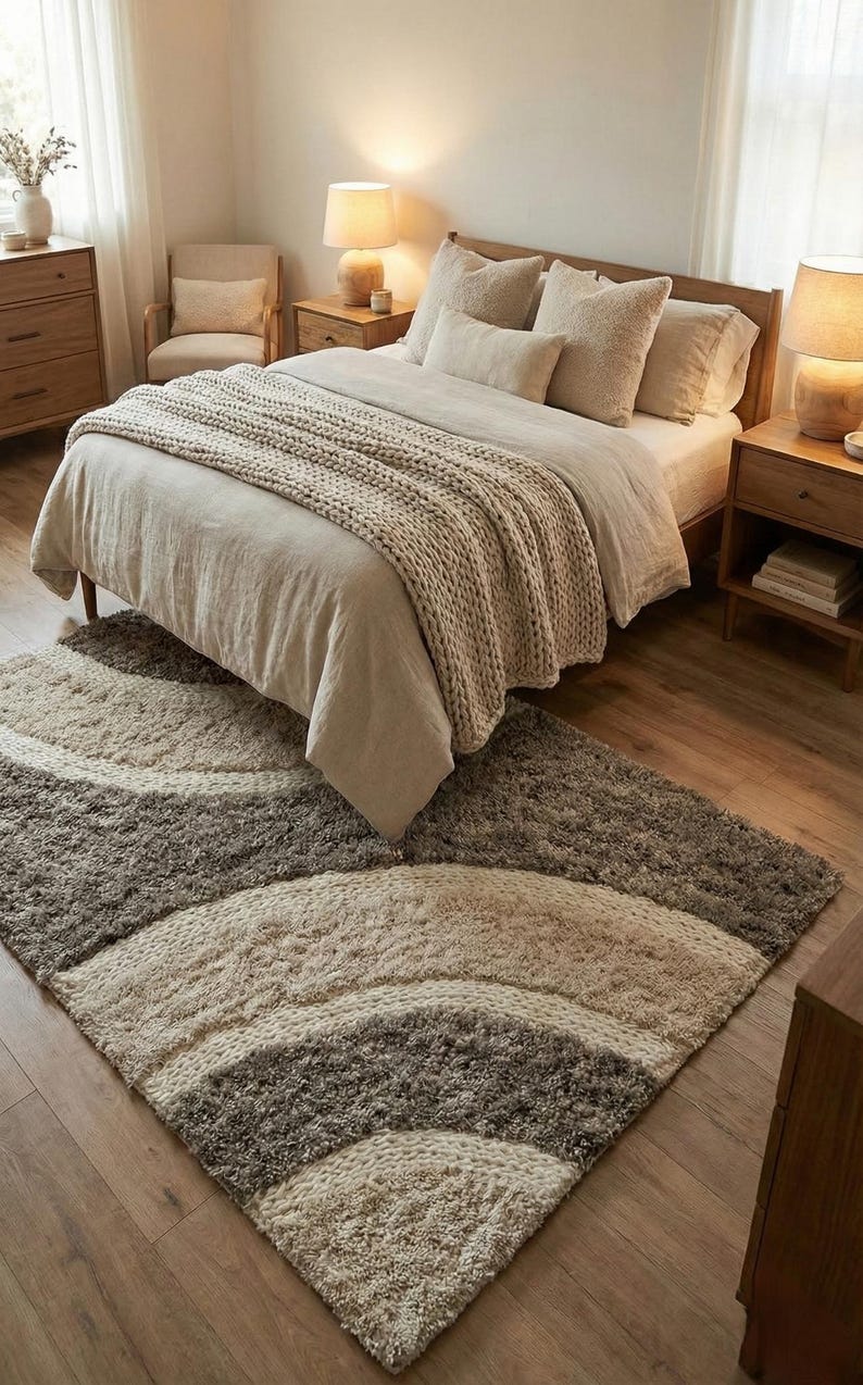 Buy Modern Wool Area Rug – Table Tuff, Indian Machine-made Carpet ...