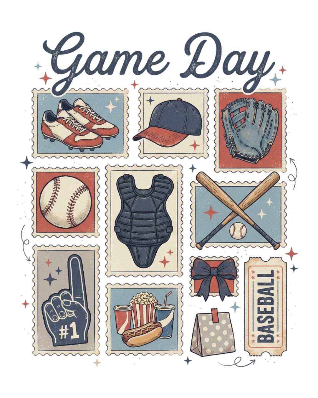 Vintage Baseball Game Day PNG, Retro Sports Clipart (digital Download ...