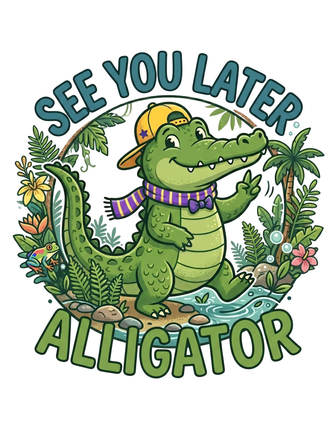 See You Later Alligator PNG, Cartoon Crocodile Jungle Design (digital ...
