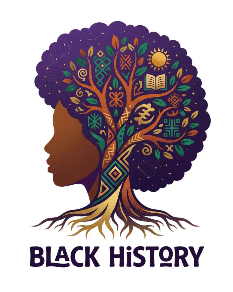 Afrocentric Woman Tree of Life PNG, Black History Month Design (digital ...