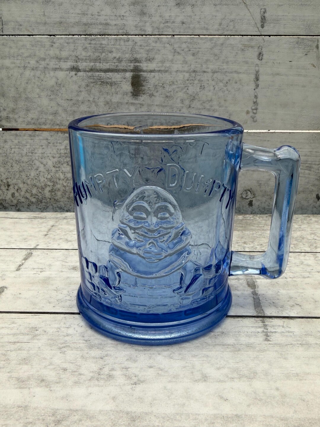 Vintage Blue Glass Humpty Dumpty Mug | Nursery Rhyme Cup - Etsy