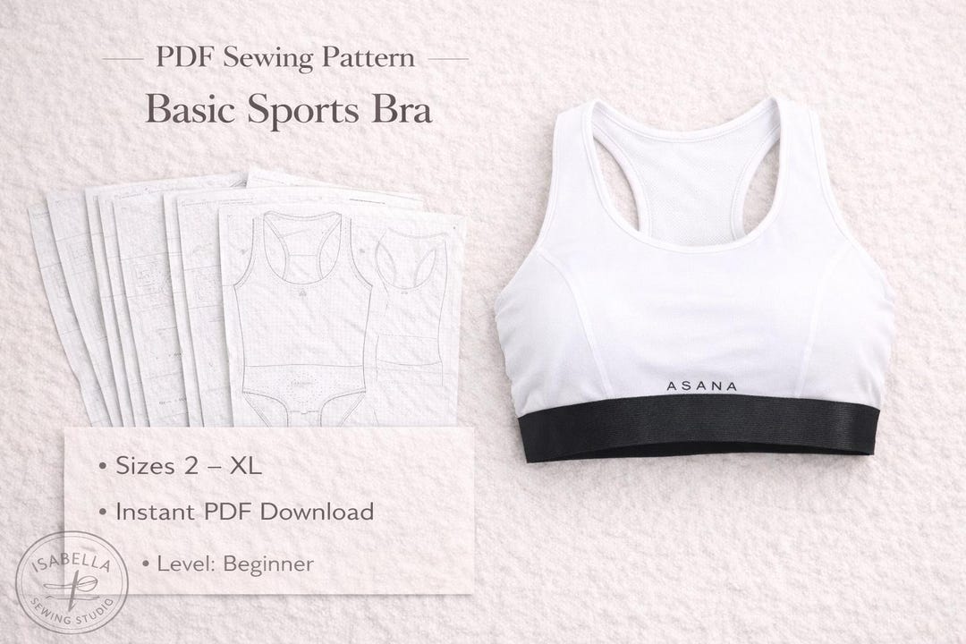 Sports Bra Sewing Pattern | Basic Design, Sizes 2-XL (PDF Download) - Etsy