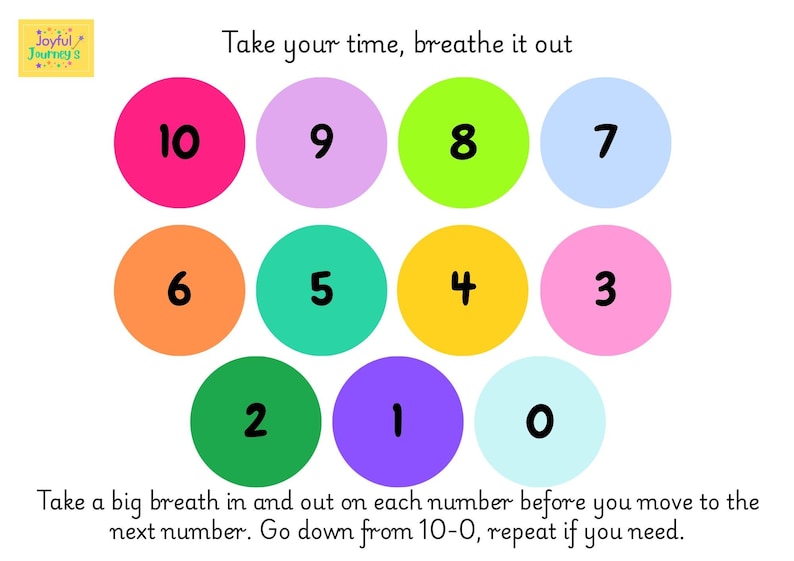 Printable Kids Breathing Calm Down Poster for Self Regulation - Etsy