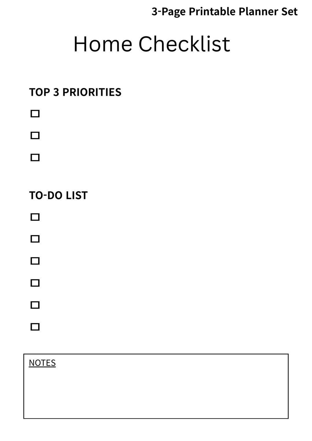 Home Management Checklist Printable | Daily Home Planner PDF - Etsy