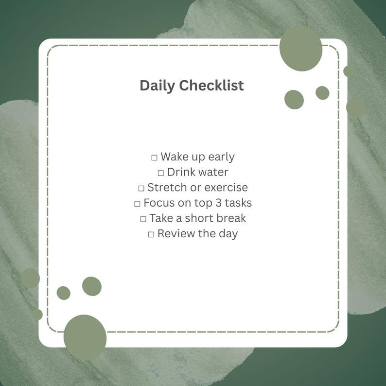 Weekly Checklist Printable | Simple Weekly Planner PDF | Instant ...