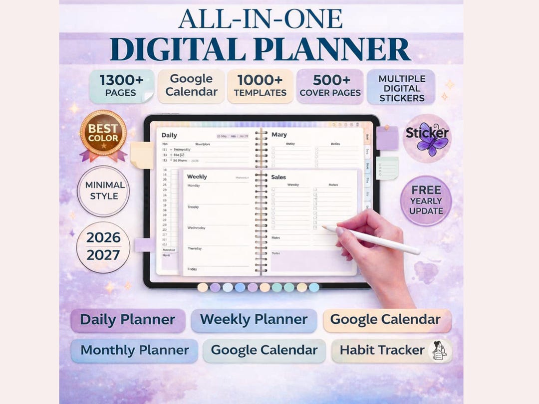 Student Digital Planner Ipad, All in One Planner, Work Daily Planner ...
