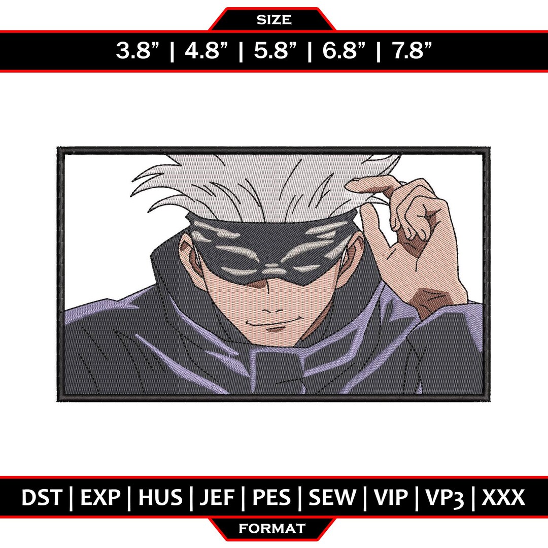 Blindfold Sorcerer Box Embroidery Design | White Hair Peeker | Hoop ...