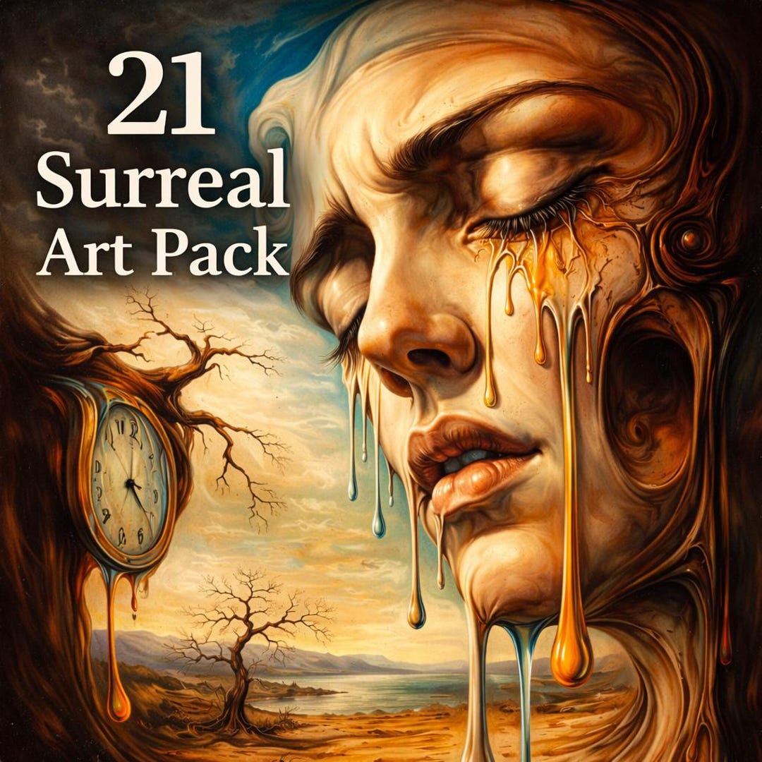 Surrealism Art Bundle | Salvador Dali Inspired Digital Art Set | 21 ...