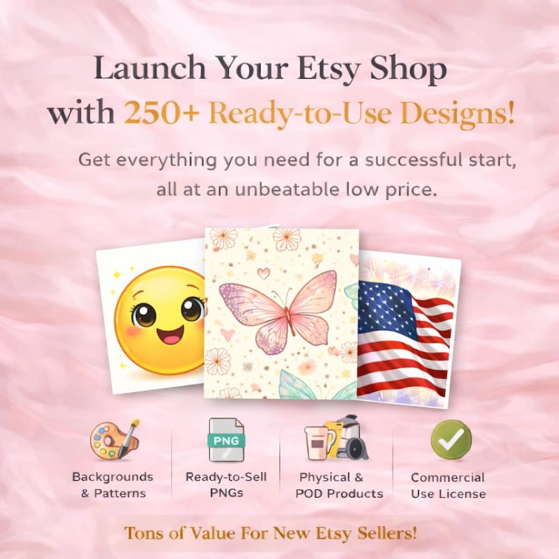 250+ Digital Design Mega Bundle for Etsy Beginners | Commercial Use ...