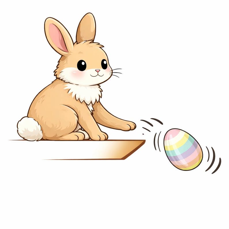 Cute Bunny PNG, Easter Bunny Clipart, Kawaii Rabbit Digital Download ...