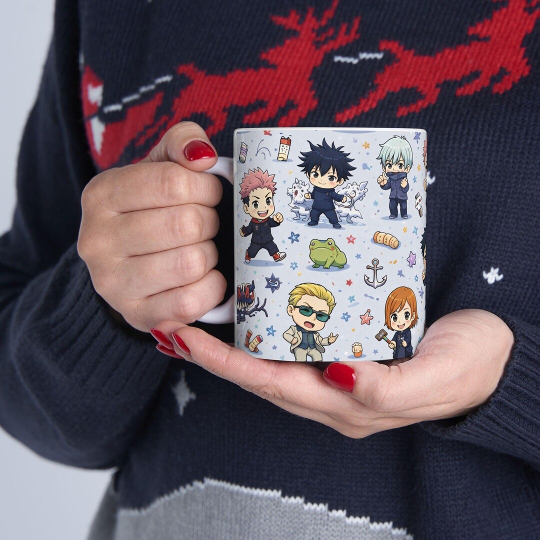 Cursed Sorcerer Anime Mug | Cute Chibi Dark Fantasy Coffee Cup | Anime ...