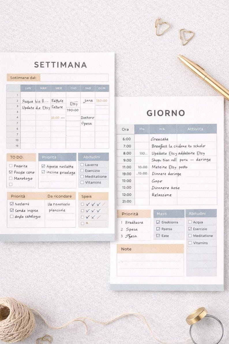 Printable Organization Planner PDF – Daily and Weekly Planner - Etsy UK