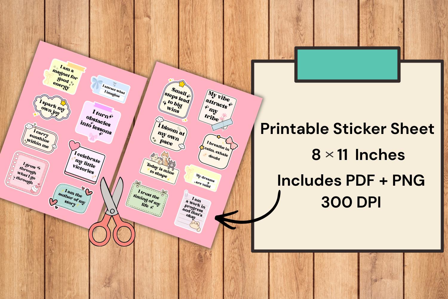 Positive Affirmation Stickers, Printable Motivational Stickers, Planner ...